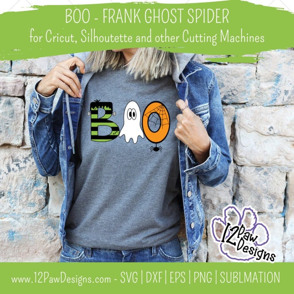 Hey Boo! Halloween time with Frank, Ghost and Spider - 12 Paw Designs